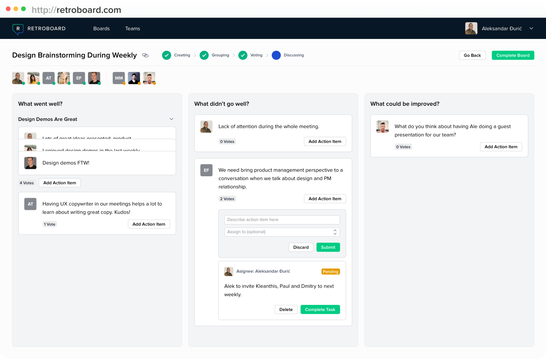 Retro Board. Toptal LLC.